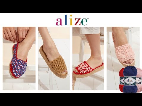 Tığ İşi Şık Terlik Yapımı -  Chic Crochet Sandal Tutorial w/ Alize Diva Plus