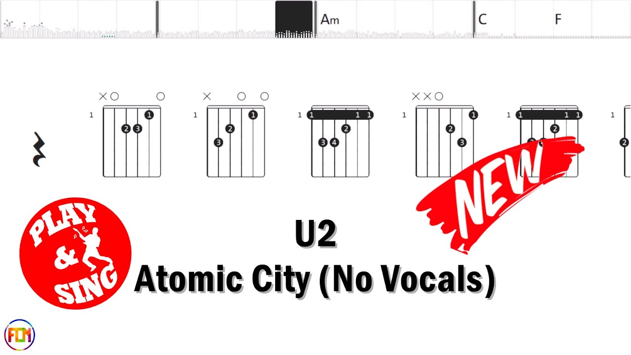 U2 Atomic City NO VOCALS FCN GUITAR CHORDS & LYRICS - YouTube