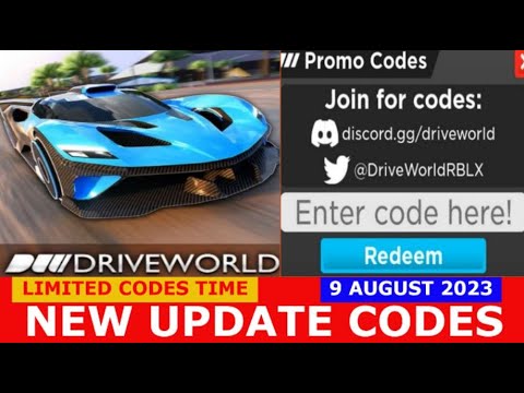 *NEW CODES* Drive World ROBLOX | LIMITED CODES TIME | 9 AUGUST 2023 ...