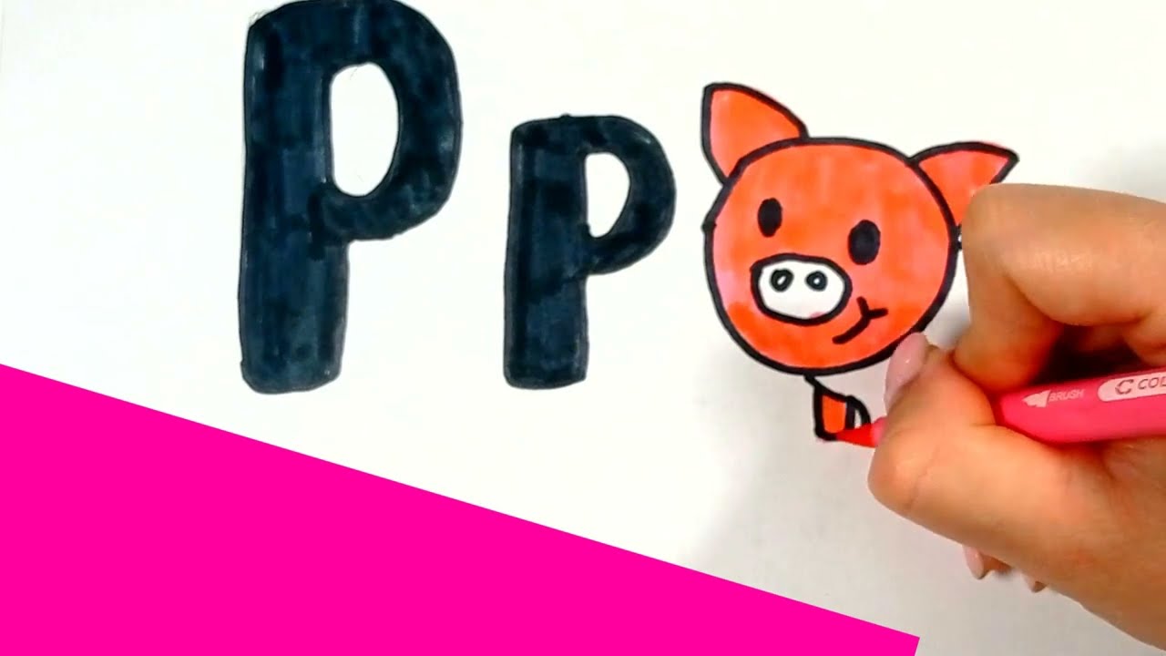 How to draw letter P Alphabet ABC - YouTube