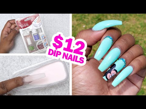 Doing my Nails using the Kiss Dip Powder Nail Kit