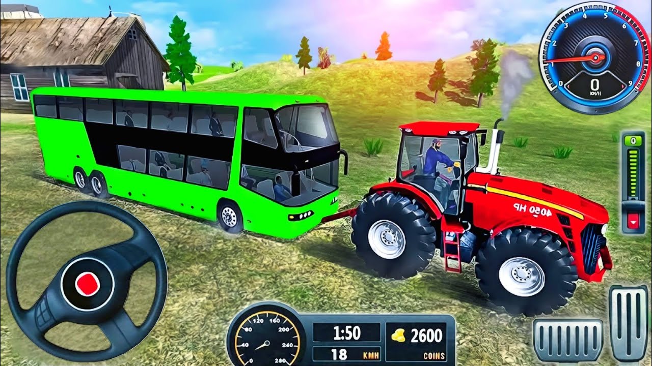 Uphill Tractor Pulling Simulator - Real Cargo Tractor Driving Simulator ...