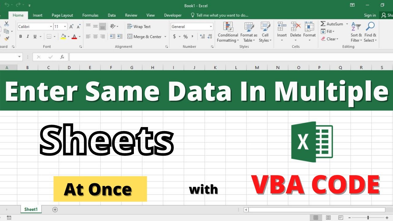 Enter Same Data In Multiple Sheets In Excel With VBA How To Type Same Enter Same Data In Multiple Sheets In Excel With VBA How To Type Same