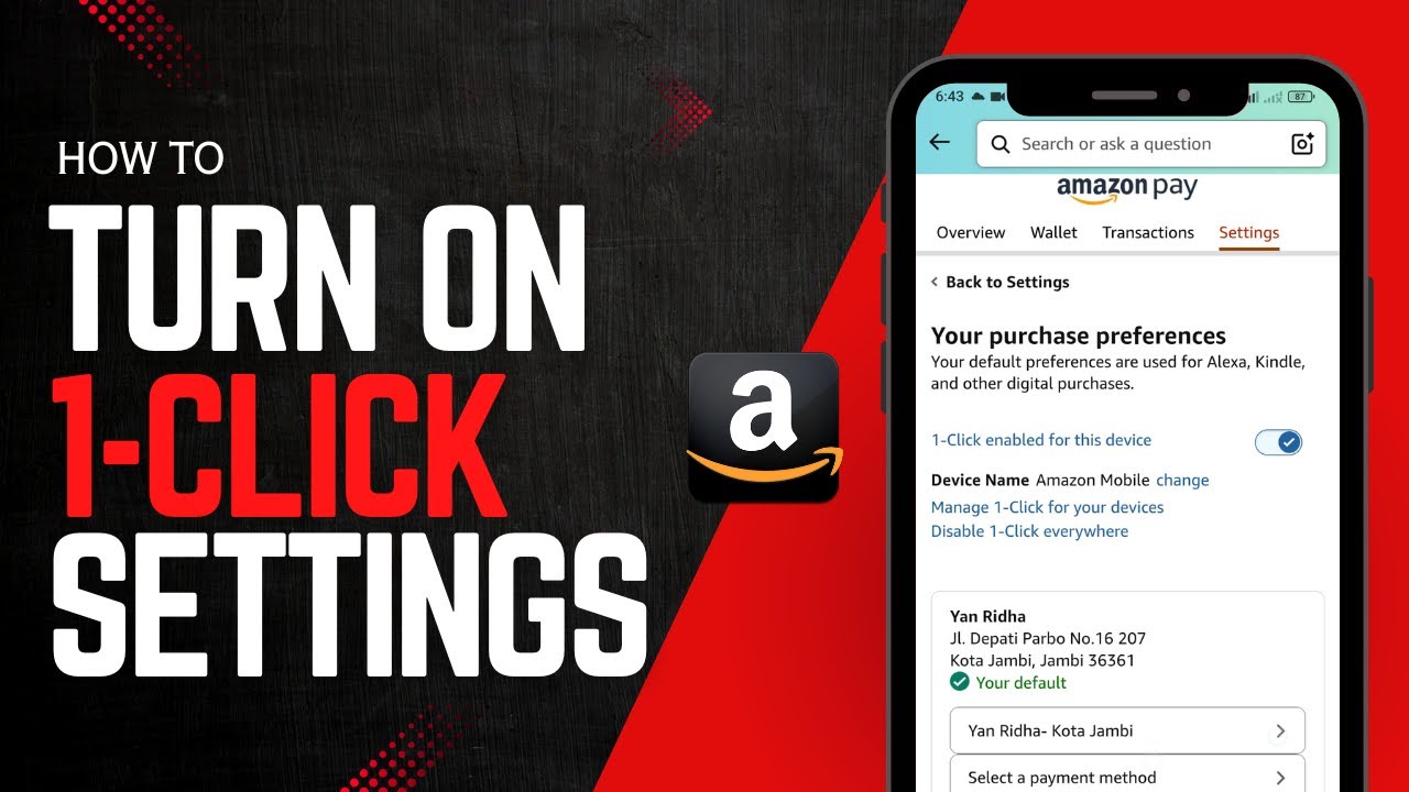 How to Enable 1-Click Settings on Amazon - YouTube