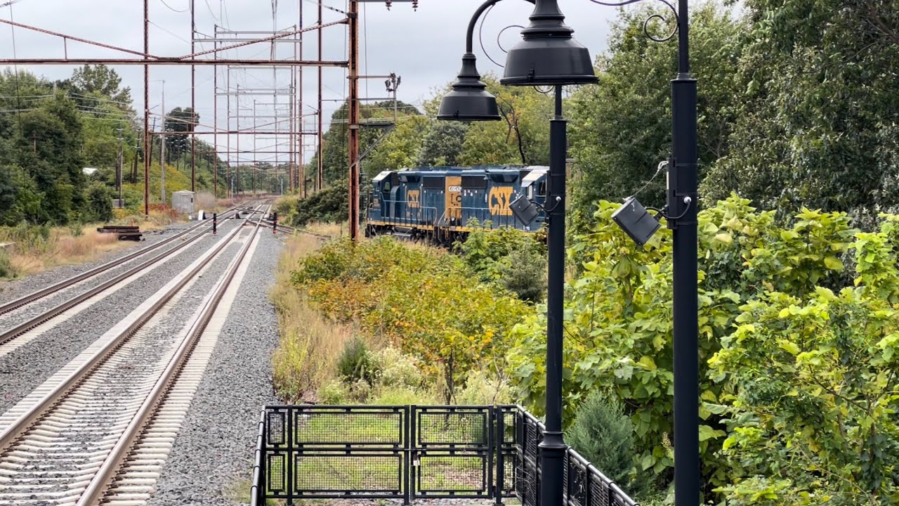 CSX Freight Train Pulling Out Of Switch Track By Pennsauken Transit ...
