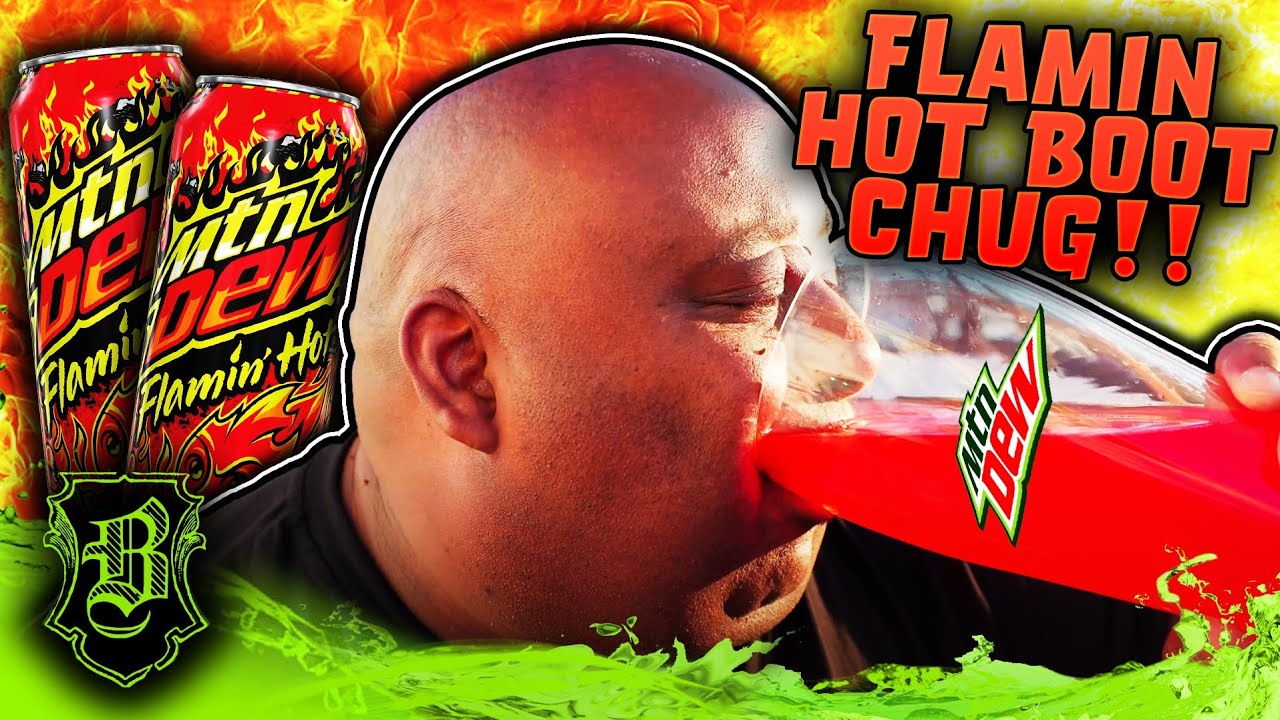 2 Boot Mtn Dew Flaming Hot Chug (Original vs NEW Citrus Lime) - YouTube