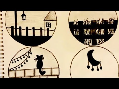 Simple and very easy Black Pen Drawing Tutorial - YouTube