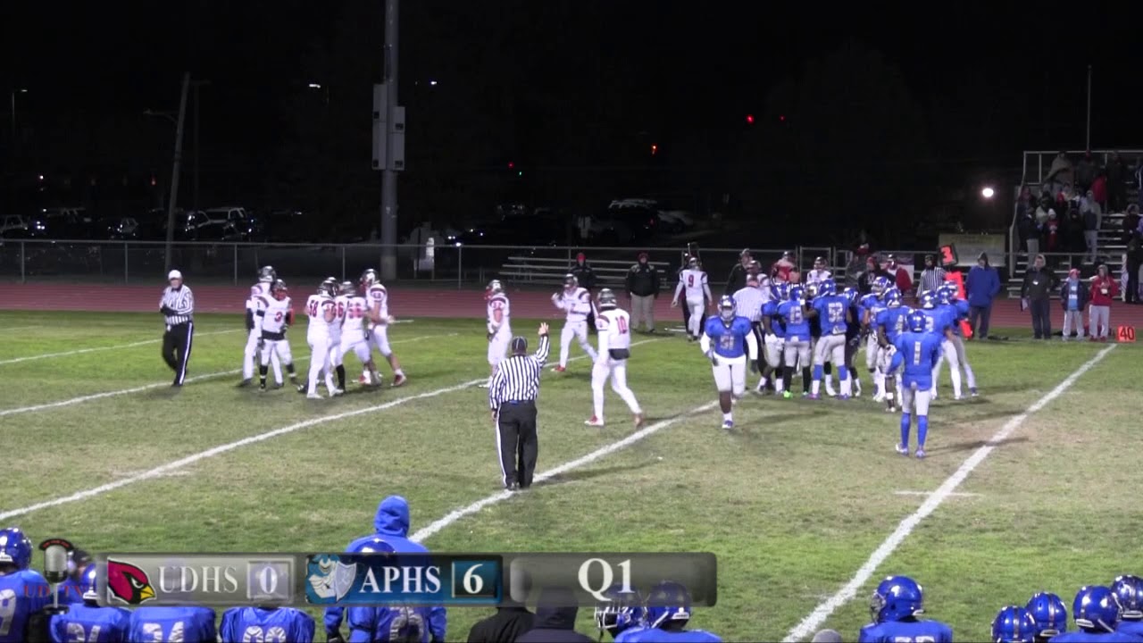 UDHS Football PLAYOFFS vs. Academy Park (2017-2018) - YouTube
