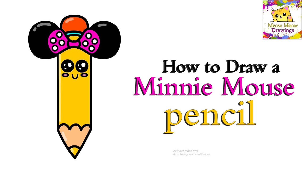 Cute Minnie Mouse Pencil Drawing | Simple Cute Pencil Drawing for ...