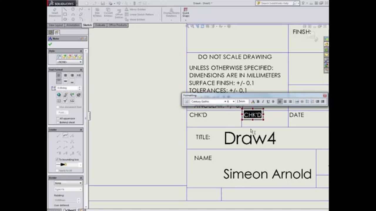 A4 Template set up for Solidworks - YouTube