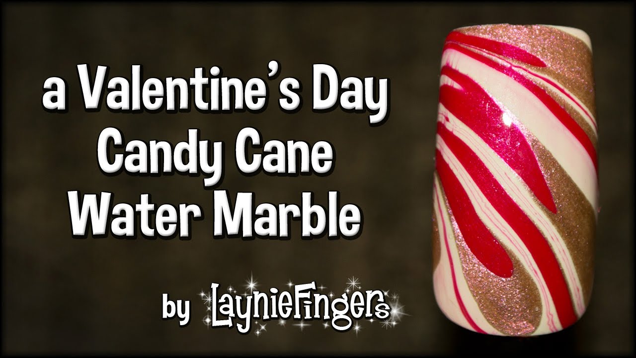 Valentine's Day Candy Cane Water Marble- a Layniefingers tutorial - YouTube