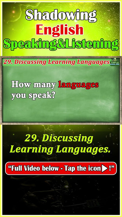 "Shadowing English: 29. Discussing Learning Languages. #learnenglish #englishlearning #english ...