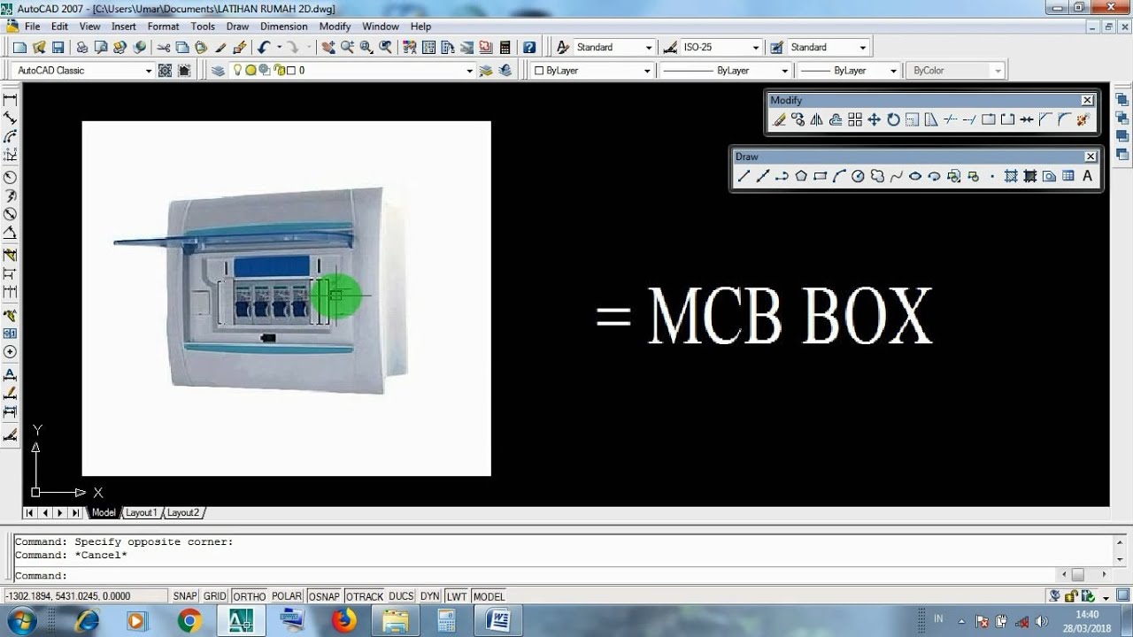 256 LAMBANG MCB BOX AUTOCAD - YouTube