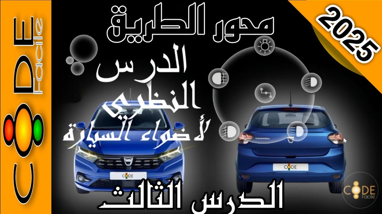 شرح أضواء السيارة بالتفصيل | التقابل، الطريق، الوضع، والضباب | Code Maroc 2025 - YouTube