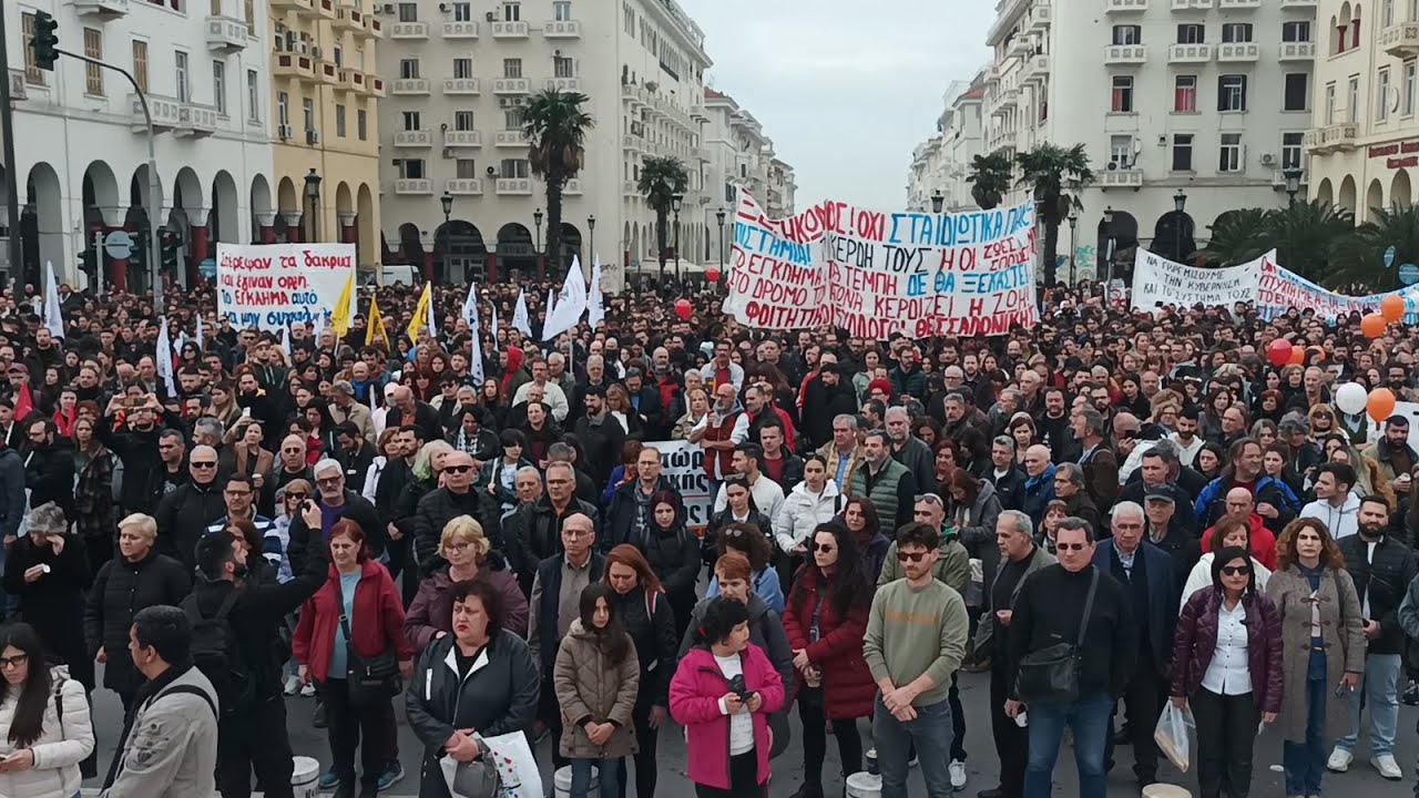 Συγκλονιστικό απεργιακό ποτάμι η διαδήλωση στη Θεσσαλονίκη: «Τώρα η ...