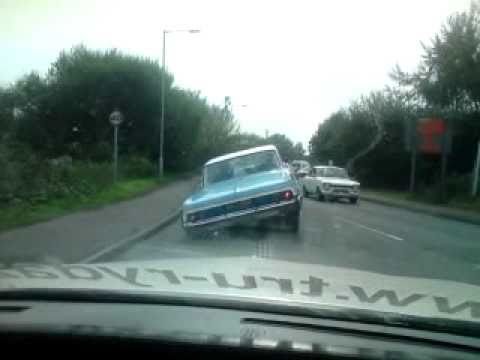 uk lowrider 64 bel air 3 wheeling - YouTube