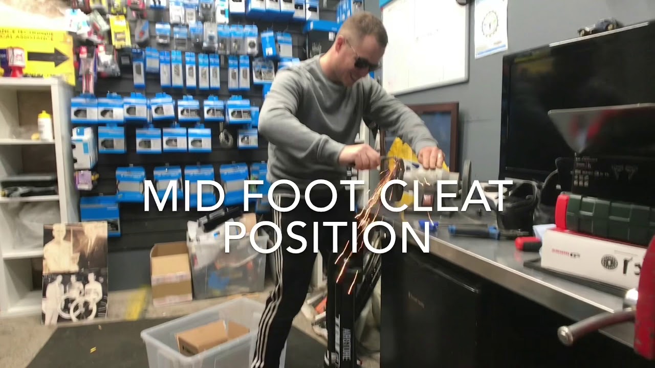 Mid foot cleat position - YouTube