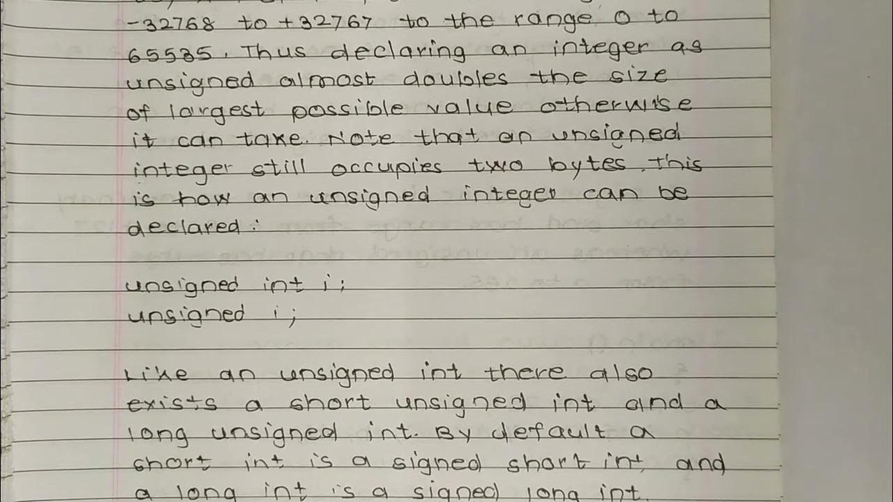 #video 97 # C programming (*signed and unsigned int*) - YouTube