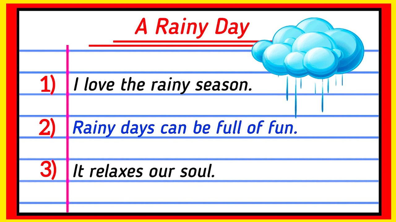 10 Lines Essay on A Rainy Day || Paragraph on Rainy Season || A Rainy ...