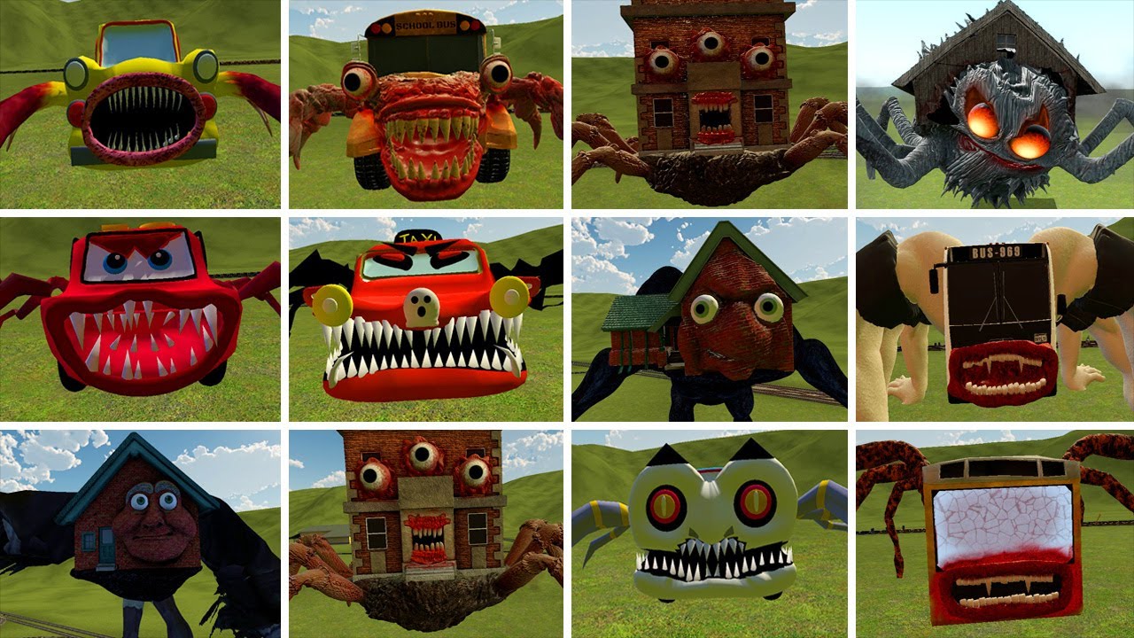 EVERYTHING TURN INTO MONSTER: HOUSE HEAD, LIGHTHOUSE,SCHOOL BUS EATER ...