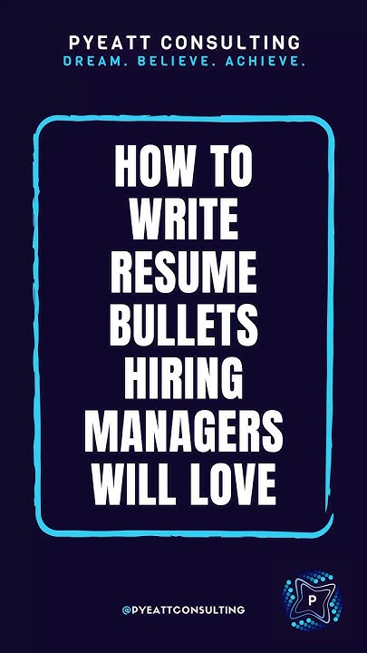 How To Write Resume Bullets Hiring Managers Will Love! - YouTube