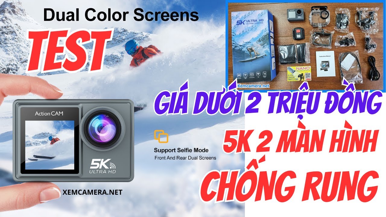 ACTION CAM PC 235P TEST CAMERA HÀNH ĐỘNG CHỐNG RUNG GIÁ RẺ 5K ACTION ...
