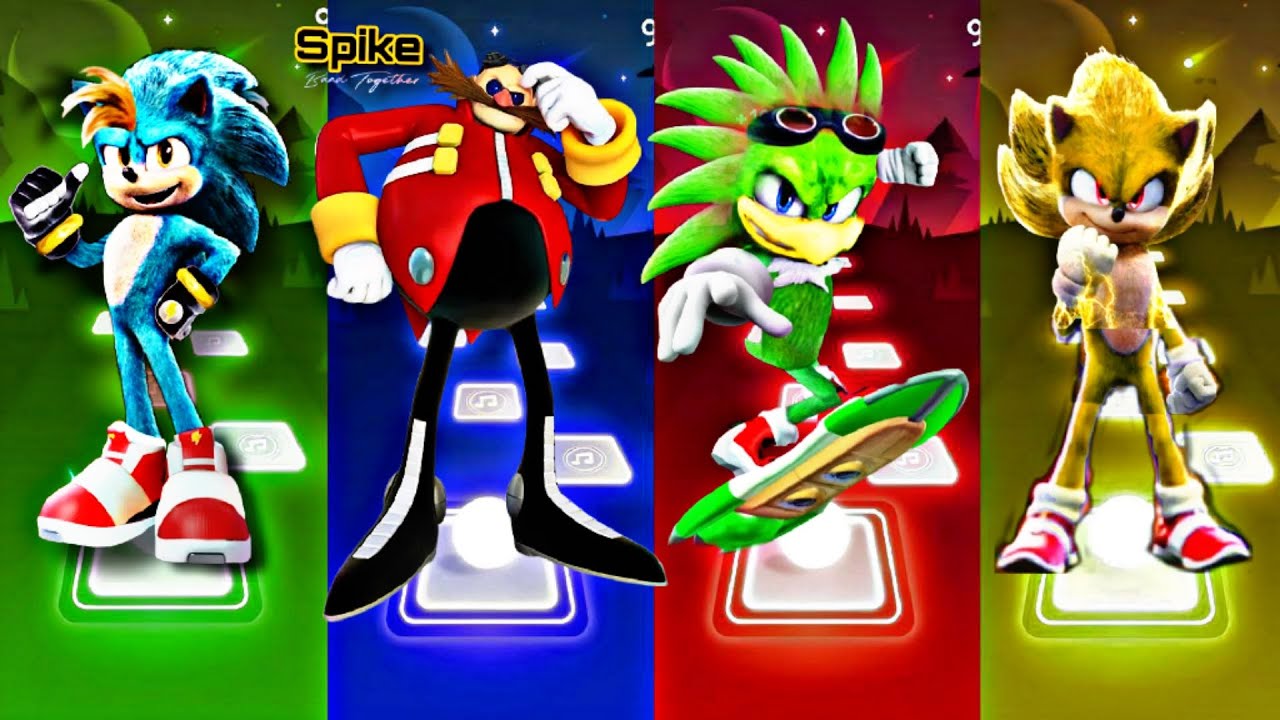 Vegeta 🆚 Sonic 🆚 Spike 🆚 Dr Eggman Fire Tiles Hop EDM Rush - YouTube