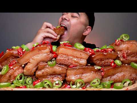 SPICY PORK BELLY MUKBANG ASMR | MELTS IN YOUR MOUTH