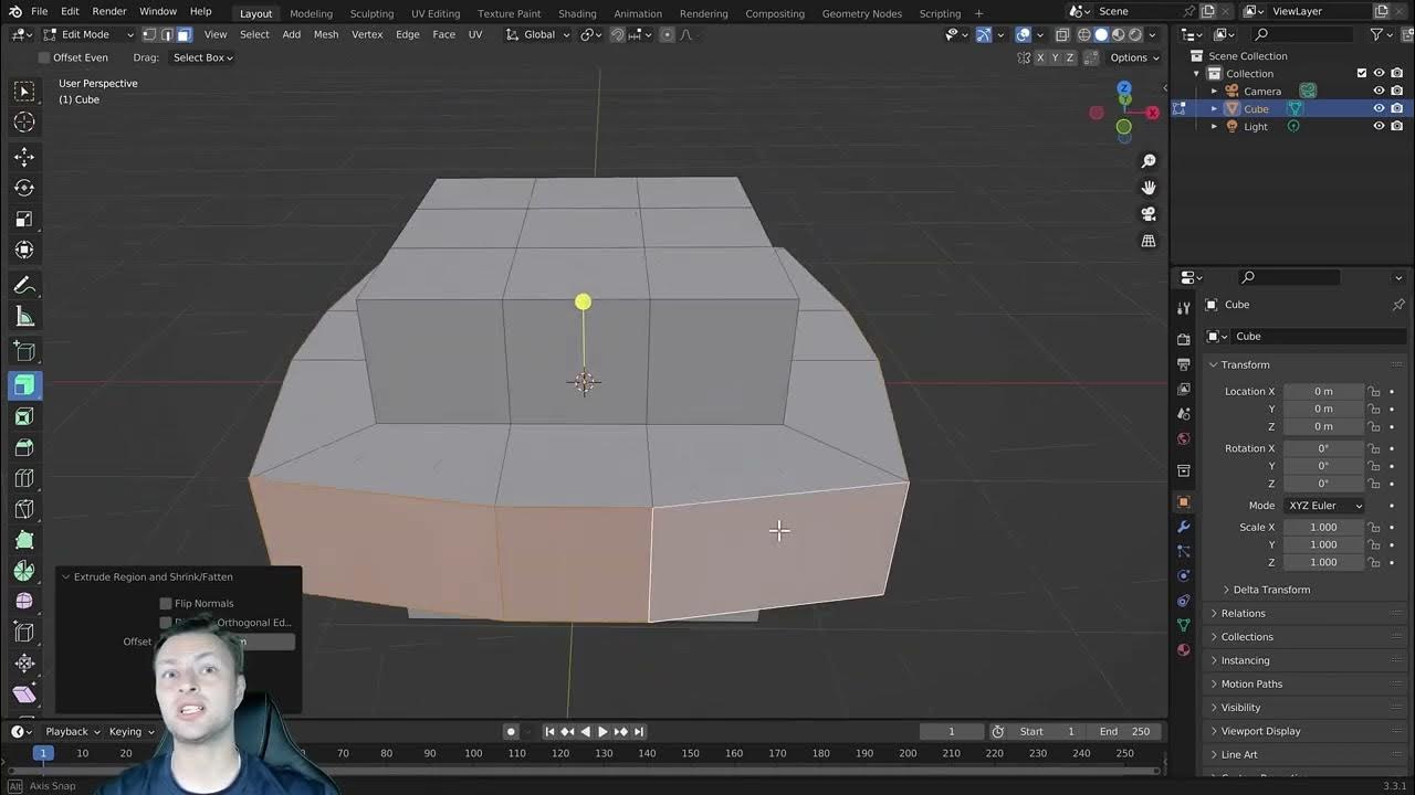 Blender Tutorial - The Various Ways That We Can Extrude Faces In Blender - YouTube