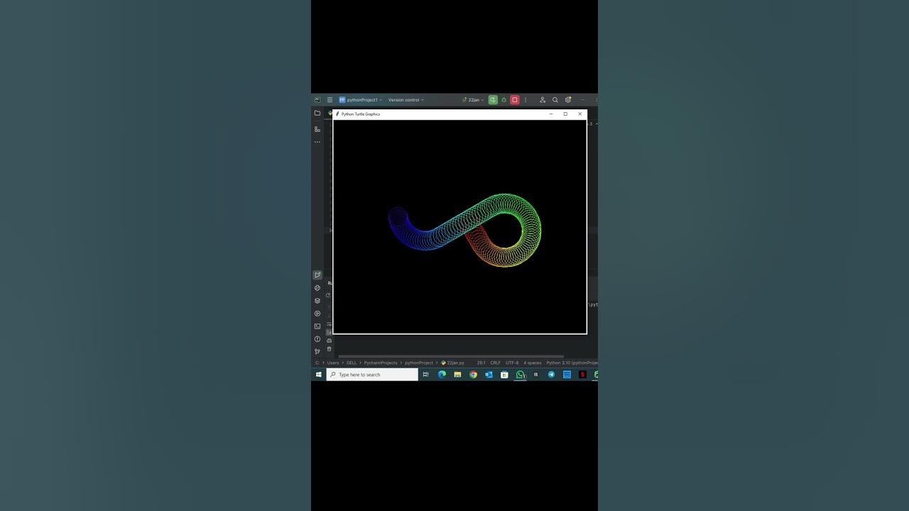 Multicolor infinity made using turtle programming in python - YouTube