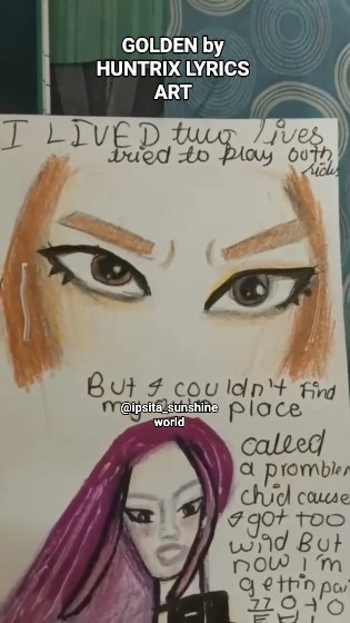 GOLDEN by HUNTRIX LYRICS ART #kpopdemonhunters #huntrix #art # ...