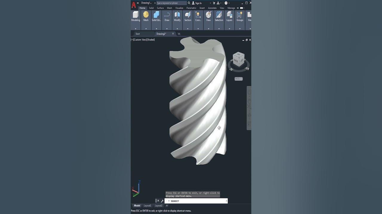 Autocad 3d Command Sweep Shorts Youtube