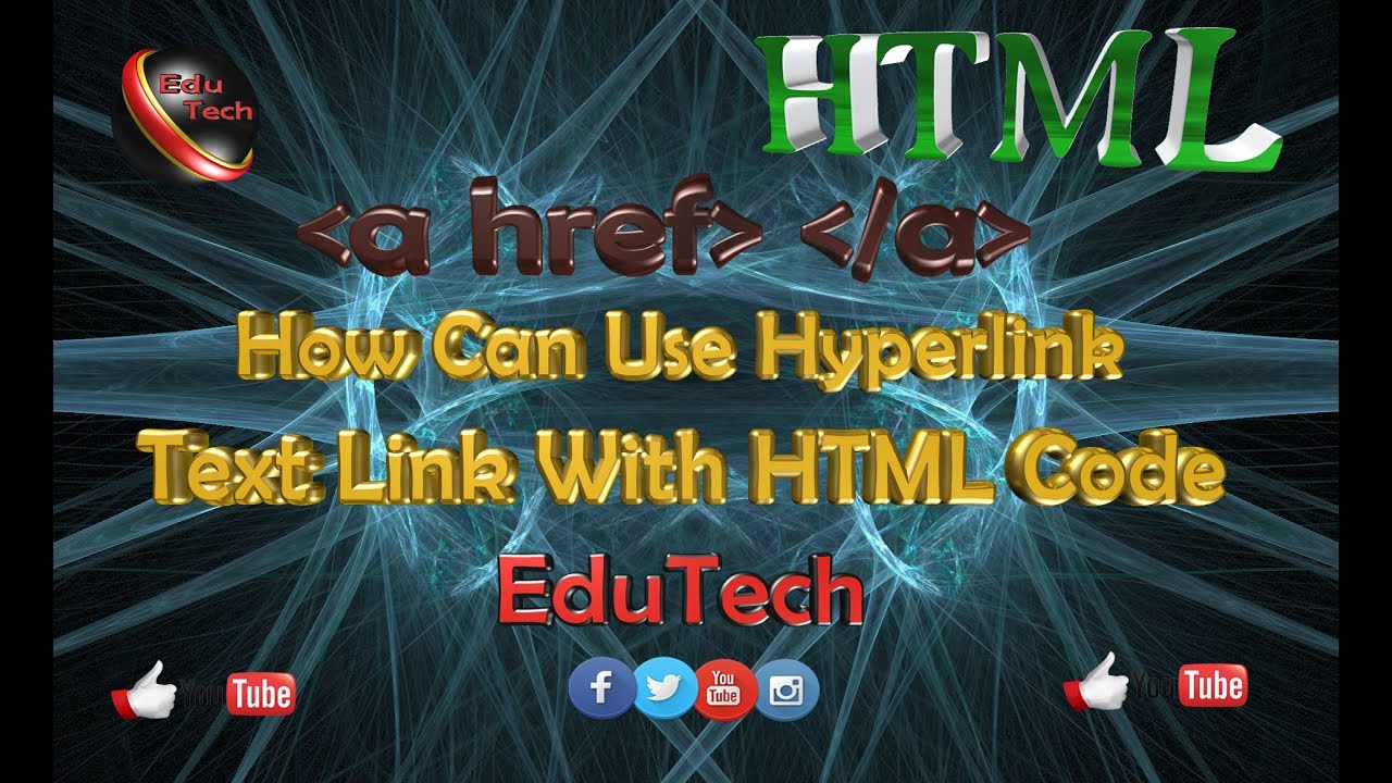 Learn How To Create Hyperlink On Text In HTML - YouTube