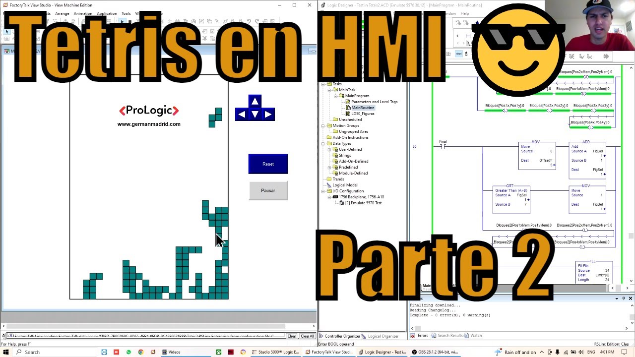 Programando Tetris con PLC RSLogix Studio 5000 y FactoryTalk View Parte 1 - YouTube