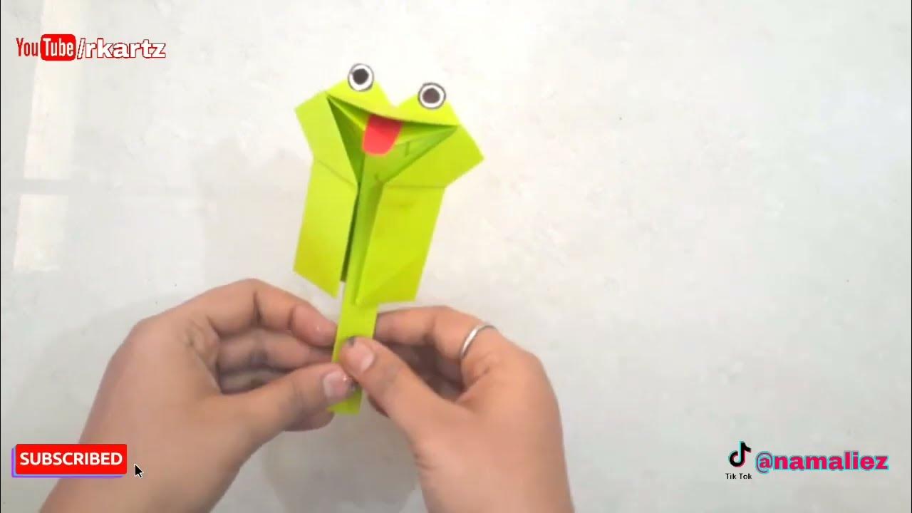 How to make talking puppet | talking paper frog | Puppet Frog origami ...