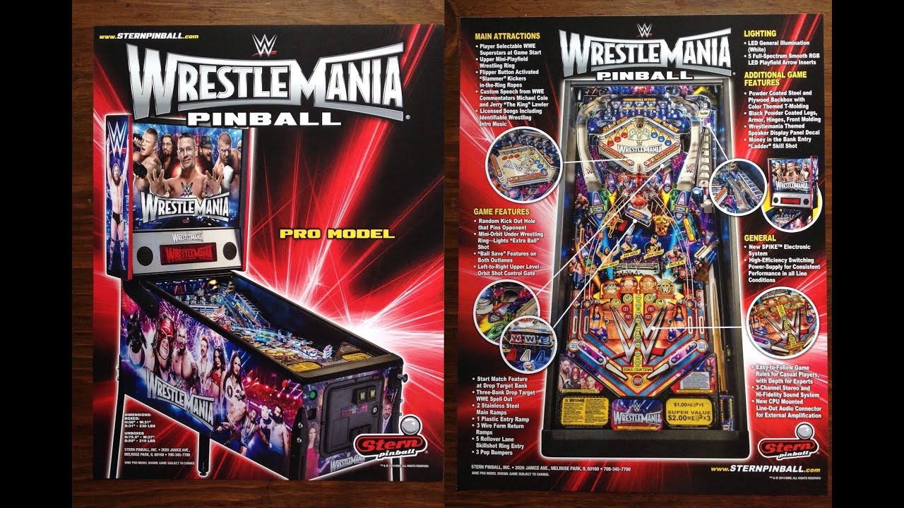 Stern WWE Wrestlemania Pro Pinball Gameplay... This game is AWESOME ...