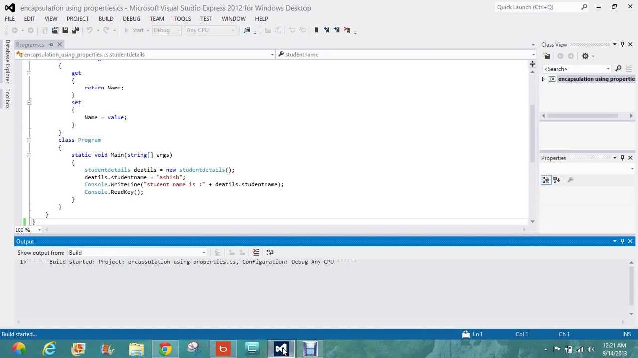 How To Use Encapsulation With Properties In C Application Youtube
