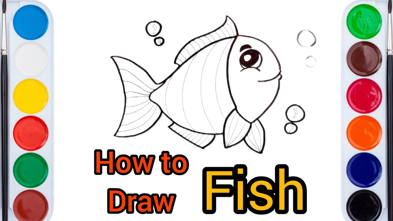 Fish Drawing | How to Draw Fish Step by Step | Easy Fish Drawing | Kids ...
