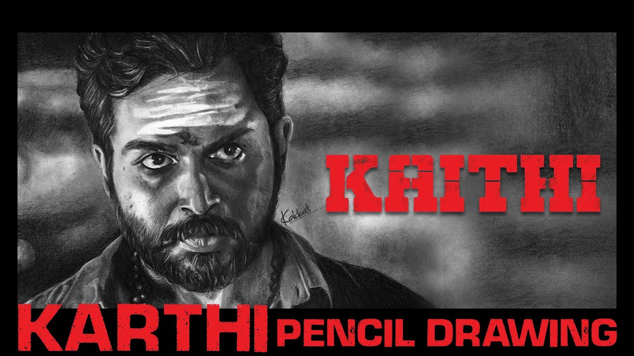 Karthi Pencil Drawing | KAITHI | Kaithi movie scene | Realistic Pencil ...