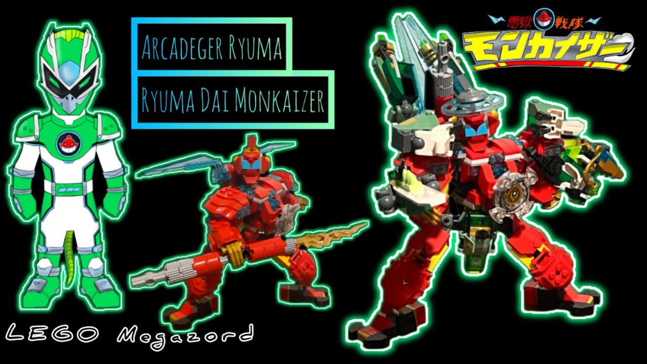 Monkaizer: Arcadeger Ryuma & Ryuma Dai Monkaizer 🐉 (LEGO Megazord ...
