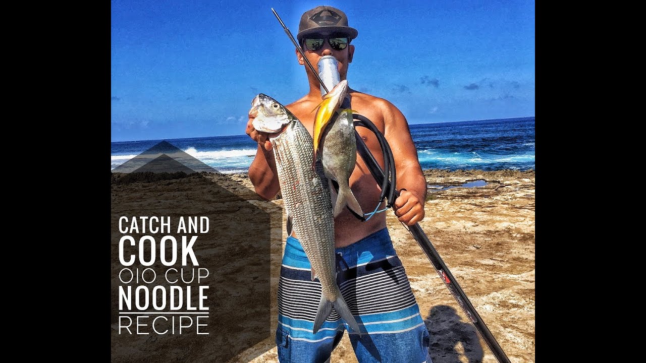 Lomi Oio (bonefish) Saimin / Ramen Cup Noodle Recipe! Catch and Cook EP ...