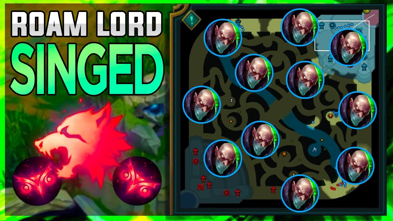 SINGED GANKING EVERY LANE | League of Legends Singed Full Gameplay Top ...