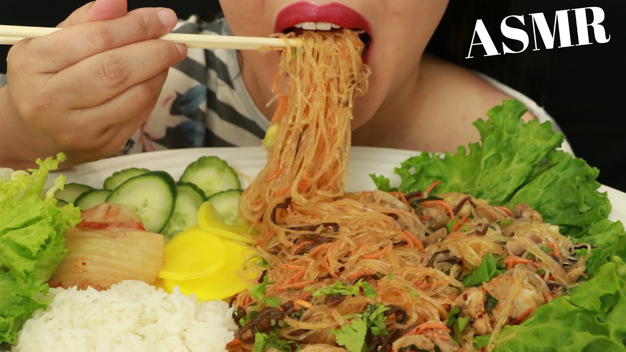 PEEV CHOJ ~ GLASS STIR FRIED NOODLES W/ RICE ~ ASMR (No Talking) - YouTube