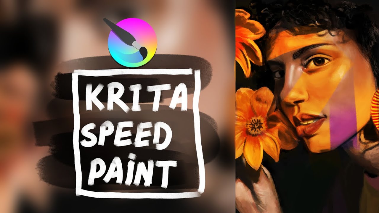 No Method Digital Portrait Painting- Krita Speed-Paint - YouTube