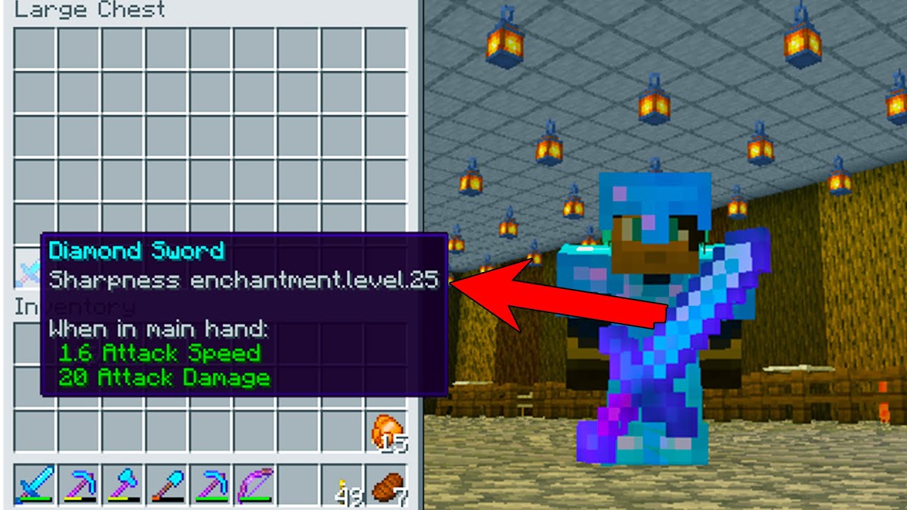 ZO KRIJG JE SHARPNESS 25 OP EEN ZWAARD IN MINECRAFT - YouTube