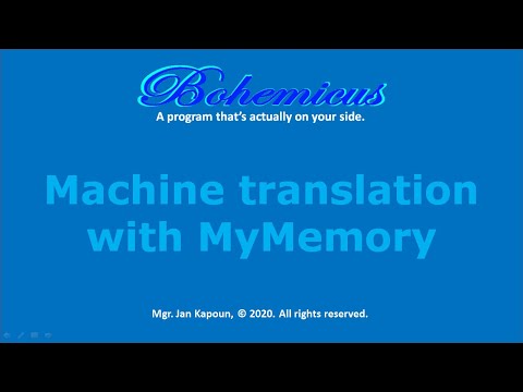 Machine Translation with MyMemory - YouTube