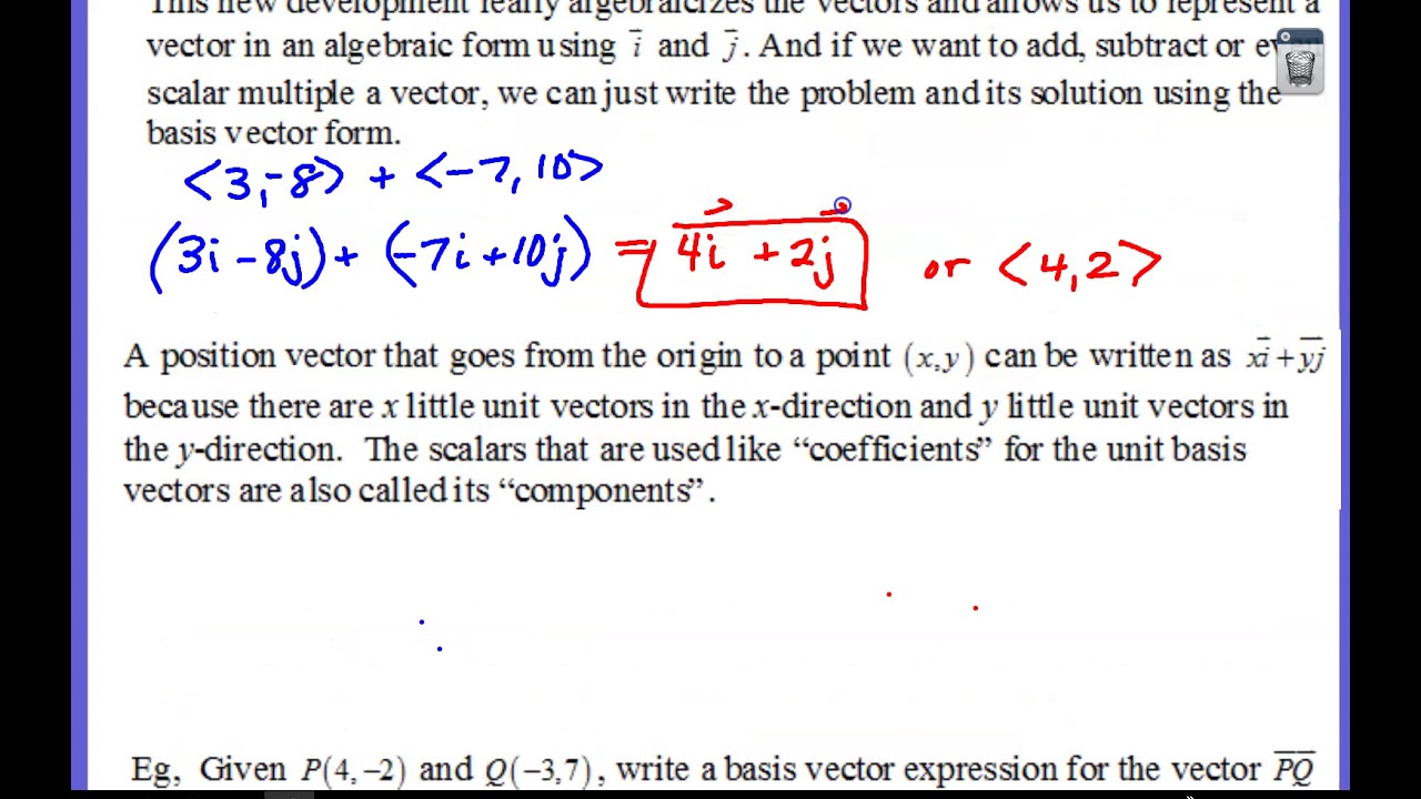 Ch 12 Video 2: Writing Equations of lines in VECTOR FORM - YouTube