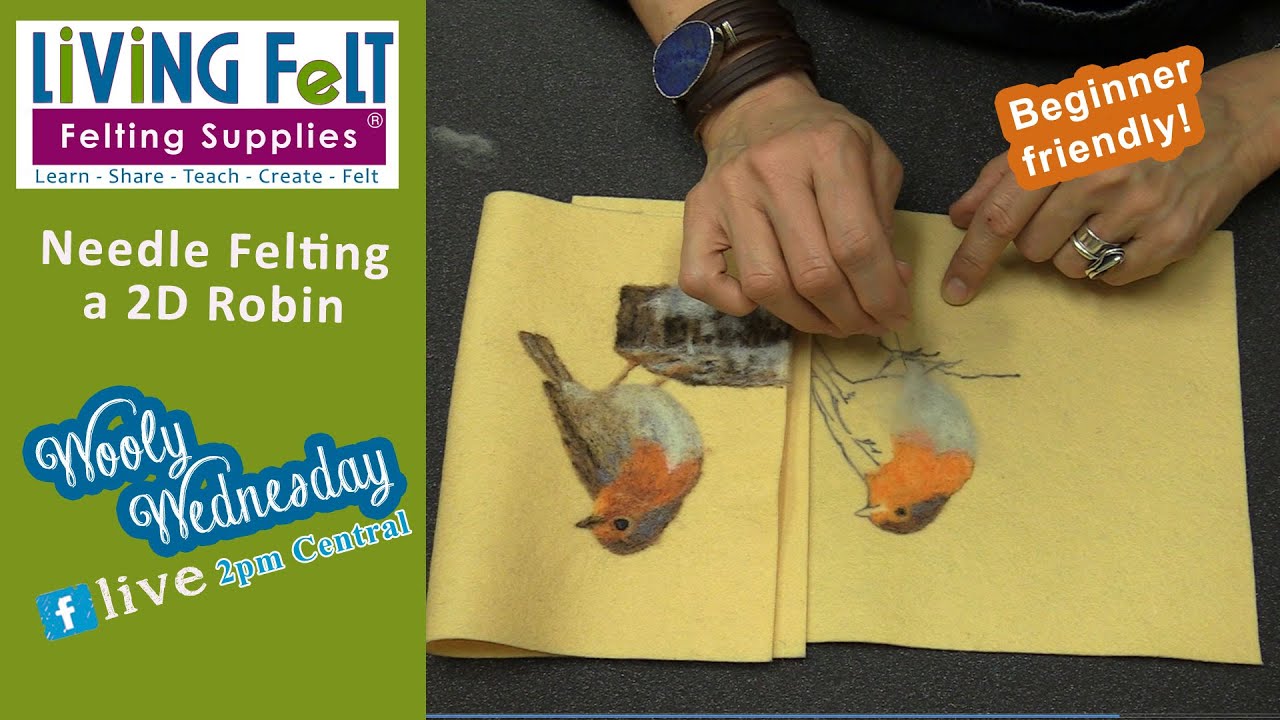 Needle Felt 2D Robin - YouTube