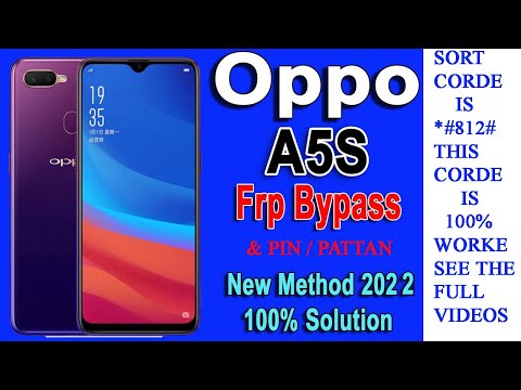oppo a5s Model (CPH1909) PIN/PATTAN REMOVE & HARD Reseat & frp bypass ...
