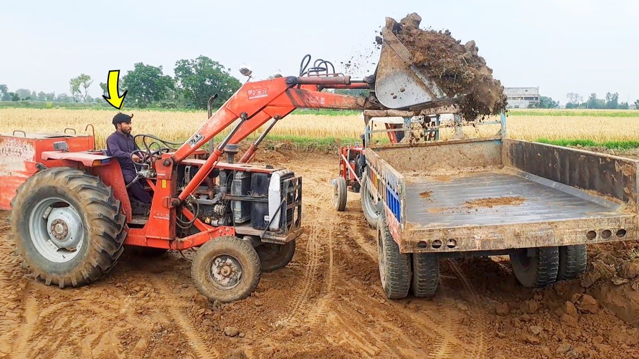 Jcb Loader Fully Loading Mud in Tractor with Trolly - YouTube